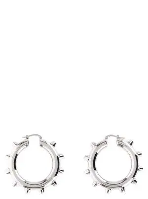 JIL SANDER 731 Hoop Earrings In Brass - Silver