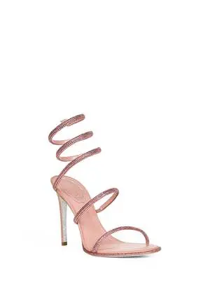 Rene Caovilla Phard Cleo 105 Jeweled Ankle Wrap Stiletto Sandals - Multicolor
