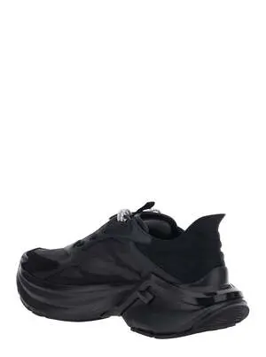 Fendi F-light' Low Top Sneakers With Ff Motif And Chunky Sole - Black