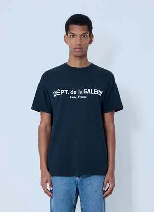GALLERY DEPT. Gallery Dept. Men Logo Print Cotton T-Shirt Black