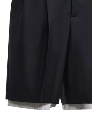 JIL SANDER Blue Wool Canvas Double-layer Shorts