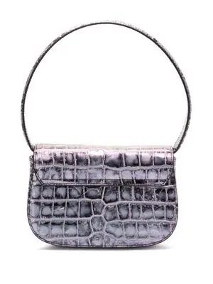 DIESEL® 1dr Croc Effect Leather Shoulder Bag - Multicolor