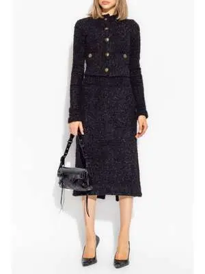 Balenciaga Tweed Midi Skirt - Multicolor
