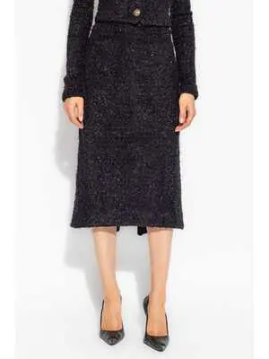 Balenciaga Tweed Midi Skirt - Multicolor