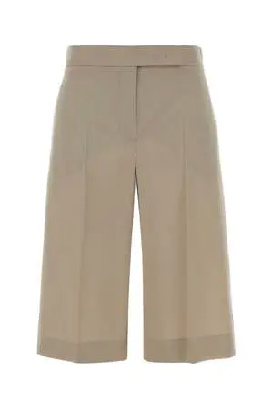 Max Mara Sand Wool Blend Bermuda Shorts - Brown
