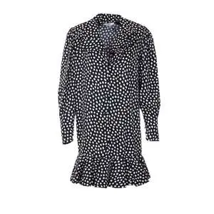 Chloé Silk Jacquard Long Sleeve Mini Dress - Black