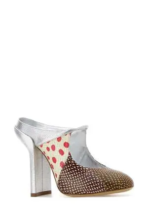 Dries Van Noten Printed Leather Mules