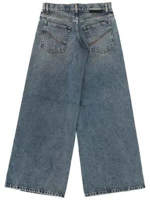 Stella McCartney Wide Leg Jeans With Lace Detail - Blue
