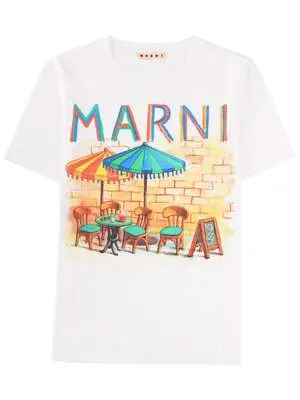 Marni Printed Cotton T-shirt - White
