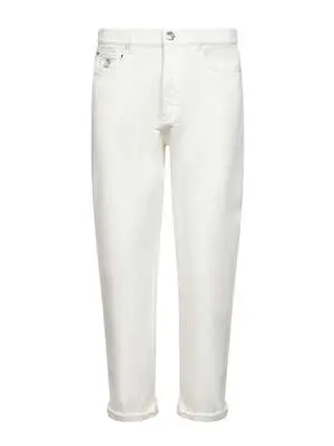 Brunello Cucinelli White Garment-dyed Denim Iconic Fit Jeans - Multicolor