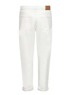 Brunello Cucinelli White Garment-dyed Denim Iconic Fit Jeans - Multicolor