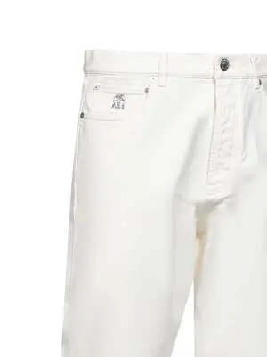 Brunello Cucinelli White Garment-dyed Denim Iconic Fit Jeans - Multicolor