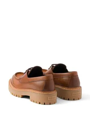 Prada Leather Lace-up Loafers