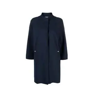Herno Concealed-fastening Coat - Blue