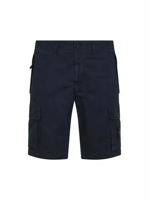 Stone Island Blue Organic Cotton Twill Cargo Bermuda Shorts - Multicolor