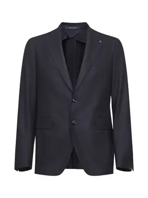Tagliatore Blue Wool And Cashmere Montecarlo Single-breasted Blazer - Multicolor