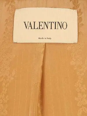 Valentino Garavani Cropped Peacoat In Drill Double With Gold V Detail