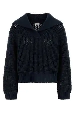 Brunello Cucinelli Cotton Blend Sweater - Blue