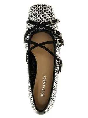 Mach & Mach Crystal Net Ballet Flats