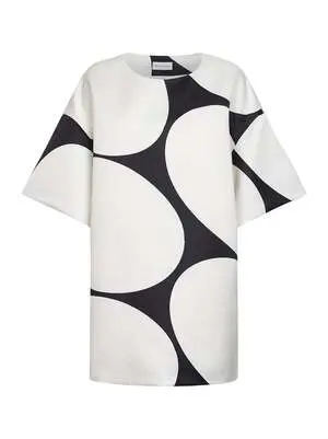 Dries Van Noten Black Duchess Oversized Ellipses-print Mini Dress