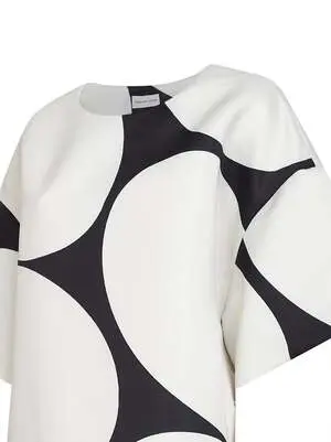 Dries Van Noten Black Duchess Oversized Ellipses-print Mini Dress