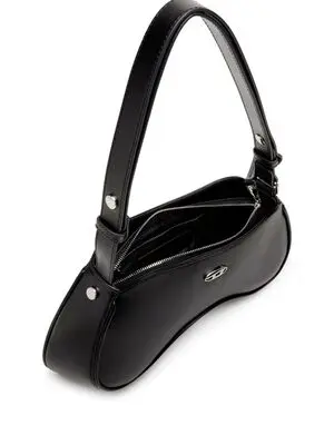 DIESEL® Black Calf Leather Shoulder Bag - Multicolor