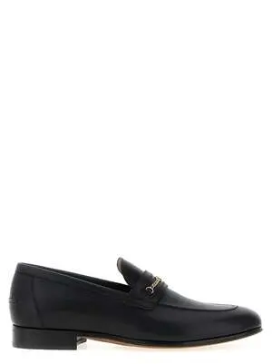 Valentino Garavani Vlogo Signature Goat Leather Loafers With Chain Detail
