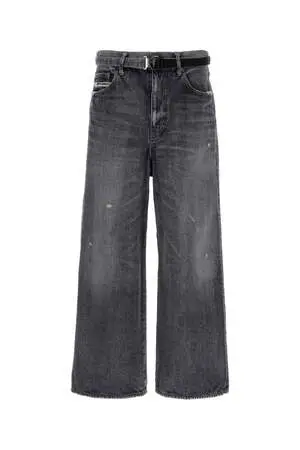 Sacai Wide Leg Denim Jeans - Black