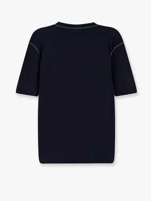 Gucci Silk And Linen Sweater With Firenze Since 1921 Inlay