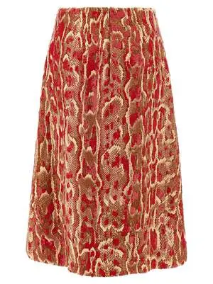 Dries Van Noten Shera Bis Sequin Embellished Animal Print Midi Skirt