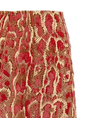 Dries Van Noten Shera Bis Sequin Embellished Animal Print Midi Skirt