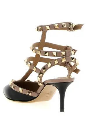 Valentino Garavani Rockstud Black Nappa Leather Pumps With Stud Embellishments - Multicolor