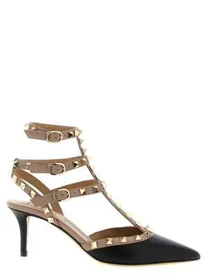 Valentino Garavani Rockstud Black Nappa Leather Pumps With Stud Embellishments