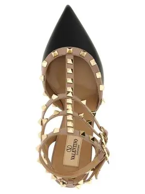 Valentino Garavani Rockstud Black Nappa Leather Pumps With Stud Embellishments