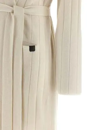 Max Mara Giusto Ribbed Cashmere Belted Cardigan - White