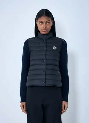 Moncler Liane Gilet Padded High Collar Sleeveless Gilet - Black