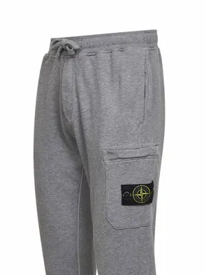 Stone Island Dust Grey Melange Organic Mélange Cotton Fleece Joggers - Multicolor