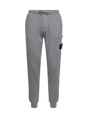 Stone Island Dust Grey Melange Organic Mélange Cotton Fleece Joggers - Multicolor