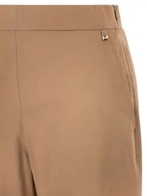 Herno Cotton Trousers With Maxi Turn-up And Contrast Piping - Brown