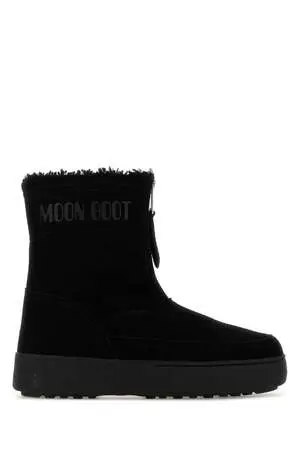 Moon Boot Suede Zip-up Ankle Boots - Black