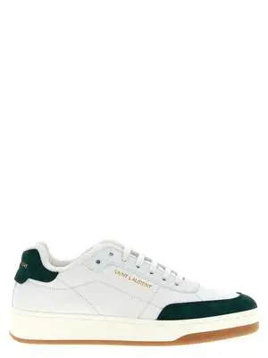 Saint Laurent Sl/61 Smooth Leather And Suede Sneakers - Green