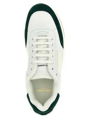 Saint Laurent Sl/61 Smooth Leather And Suede Sneakers - Green