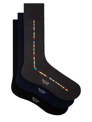 Paul Smith Paul Smith 3-Pack Crew Socks With Logo Detail Multicolor