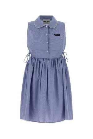 Miu Miu Embroidered Cotton Mini Dress - Multicolor