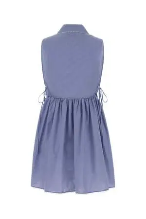 Miu Miu Embroidered Cotton Mini Dress - Multicolor