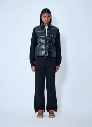 Moncler Quilted Down Gilet With Knit Sleeves