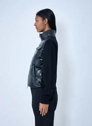 Moncler Quilted Down Gilet With Knit Sleeves