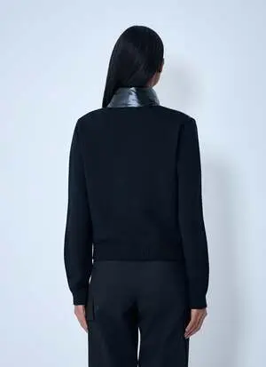 Moncler Quilted Down Gilet With Knit Sleeves