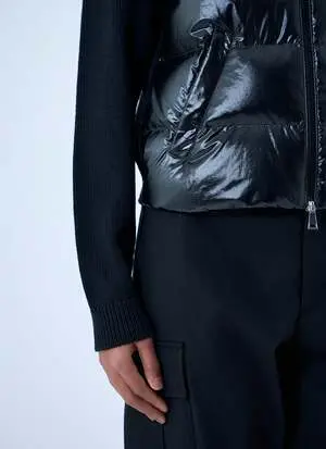 Moncler Quilted Down Gilet With Knit Sleeves