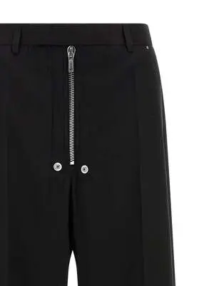 Rick Owens Tailored Wide Leg Wool Blend Pants - Black